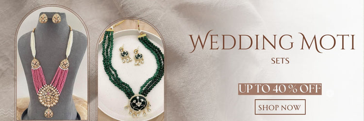 Buy Designer Moti Wedding Sets Online - Ishhaara