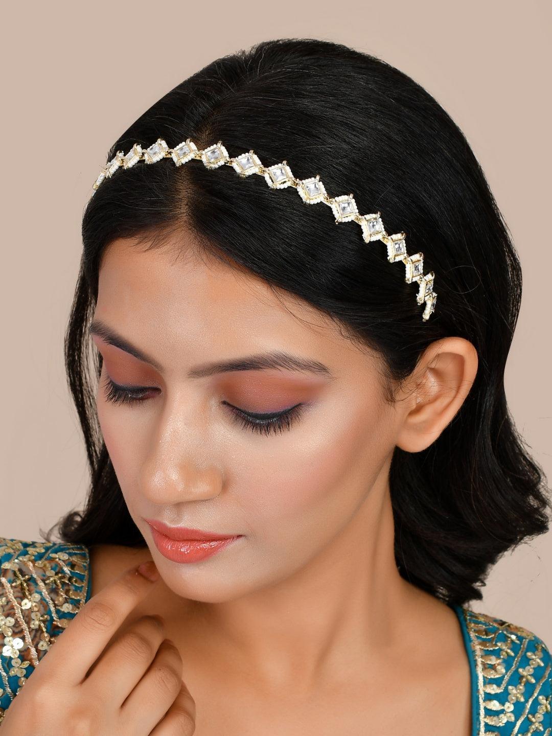 Buy Diamond Kundan Hair Band Online Ishhaara