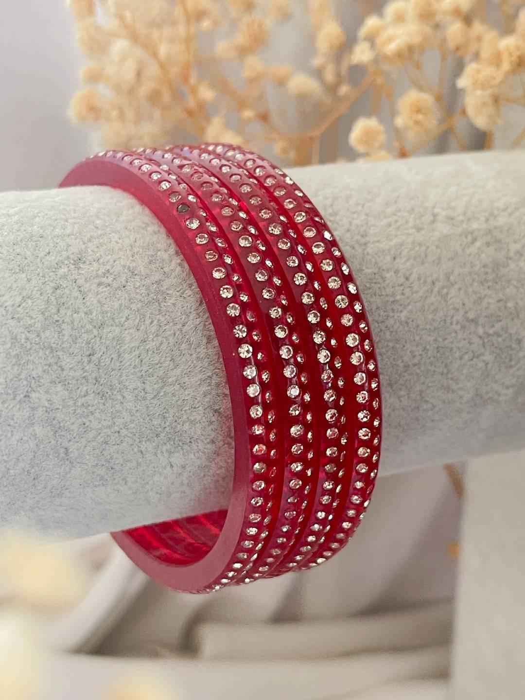 Buy Double Dimond Line Lamination Red Bangles Online - Ishhaara