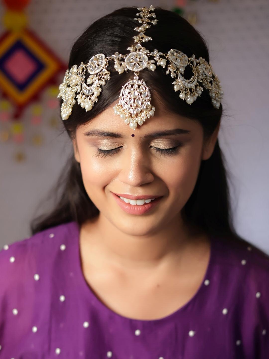 Buy Flower And Chand Motif Sheesh Phool Online - Ishhaara