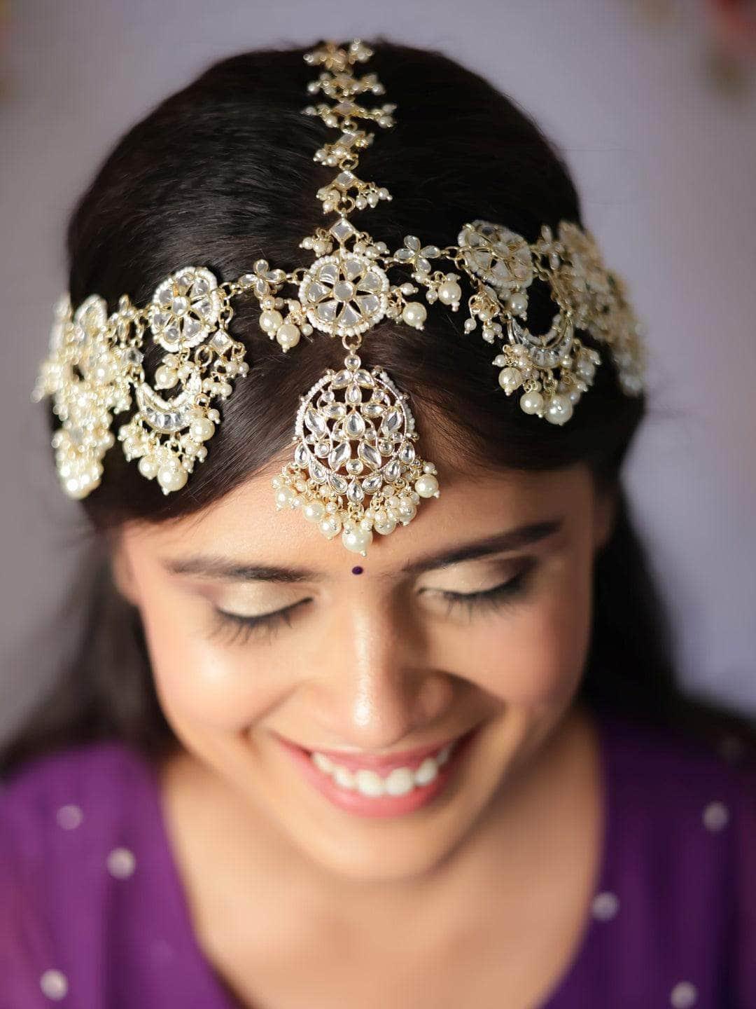 Buy Flower And Chand Motif Sheesh Phool Online - Ishhaara