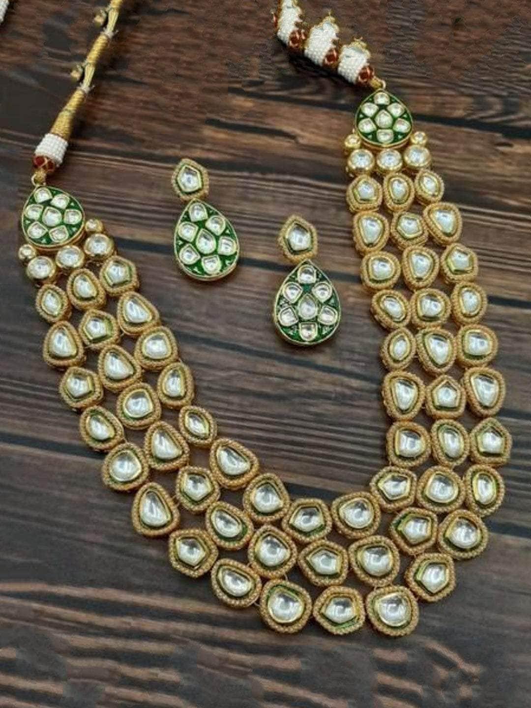 Buy Abstract Kundan Layered Set Online - Ishhaara