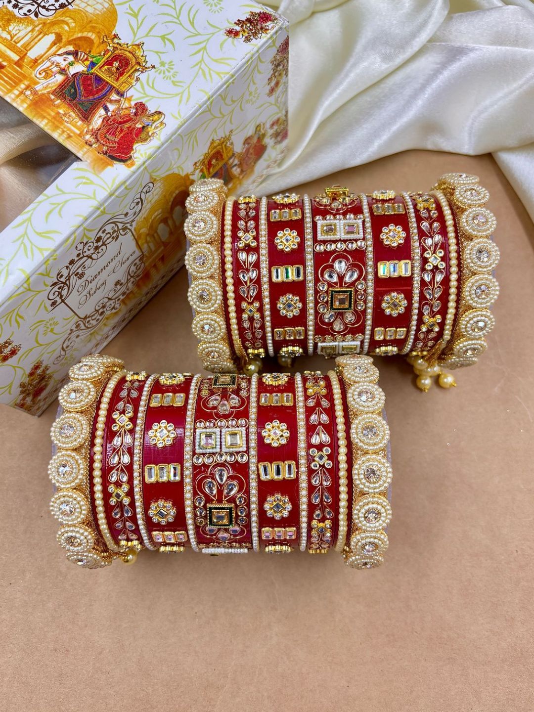 Buy Heavy Rajwadi Bridal Chuda Set Online - Ishhaara