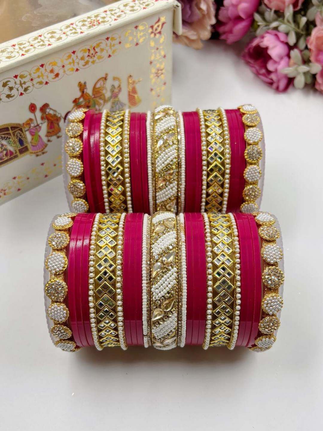 Buy Polki Kundan Bridal Chooda Set Online - Ishhaara