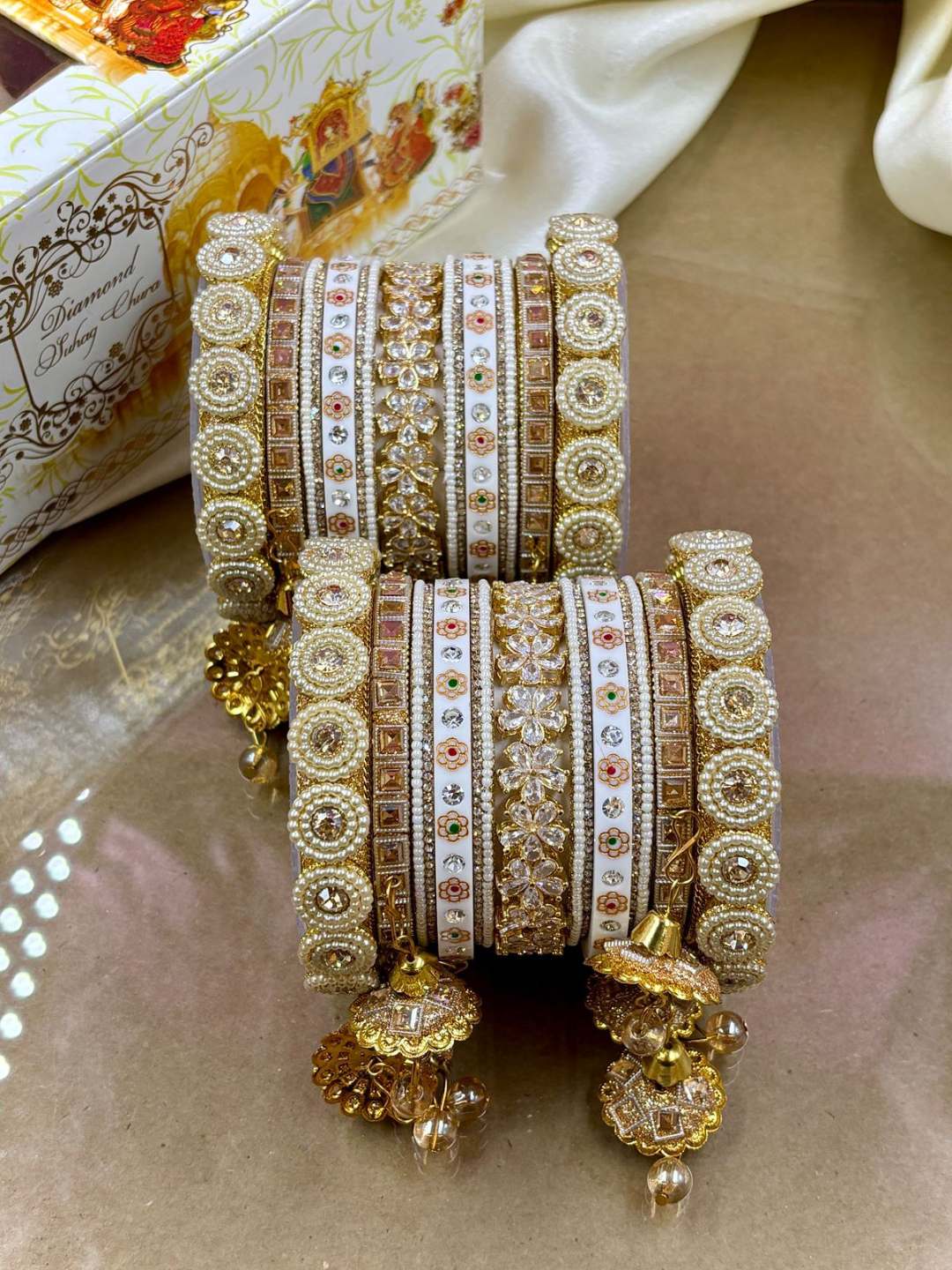Buy Rajwadi Special Polki Chooda With Jhumka Bangles Online - Ishhaara