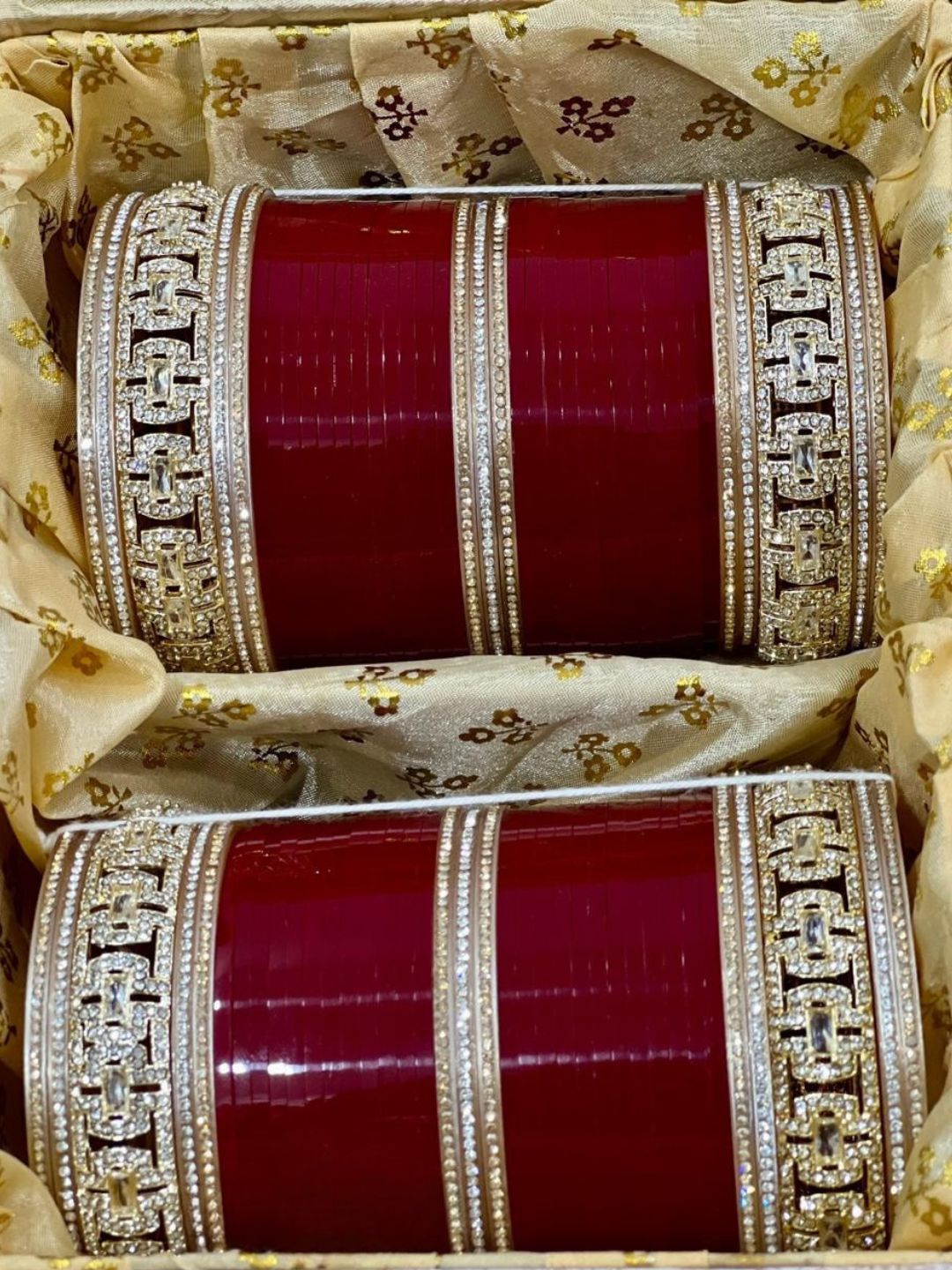 Buy White Polki American Diamond Studded Bridal Chooda Online - Ishhaara